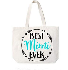 cocovici mimi tote bag | best mimi ever | grandma gifts | mimi gifts | mimi christmas gift | christmas gift from grandkids(best mimi ever turquoise/black font)