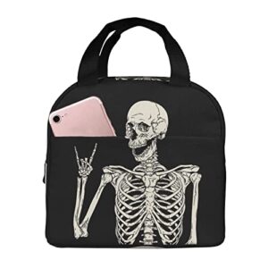 patnprt skeleton skull lunch bag women insulated lunch box tote bag for work, picnic, beach or travel