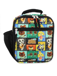 nintendo animal crossing kids soft insulated school lunch box (one size, black)