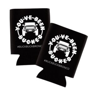 you've been bucked can cozie holder | bulk 20 pack | collapsible foam can cozie holder | buck buck bronco | #buckbuckbronco #buckyeah