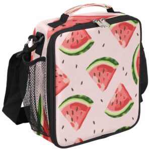 lunch box for kids girls boys watermelon lunch bags for teens insulated lunch boxes for school, work, picnic, summer fruit cooler tote bag with adjustable shoulder strap