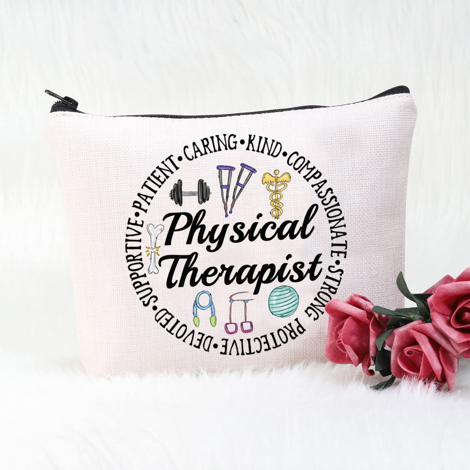 POFULL Physical Therapist Graduation Gift Physical Therapist Cosmetic Bag PT Gift Therapist Appreciation Gift (Physical Therapist bag)