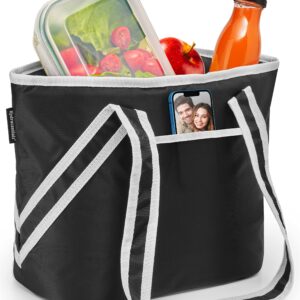 Large Women Lunch Bags/Insulated Adult Lunch Box/Leakproof Cooler Lunch Tote Bag with Storage Pocket. Reusable Lunch Purse for Work Picnic Hiking