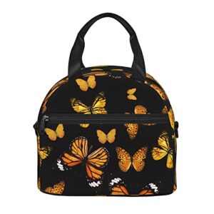 uxvwkqw Yellow Butterfly Lunch Box Portable Waterproof Insulated Neoprene Lunch Bags For Women/Men/Girls/Boys School Work Travel Camping picnic