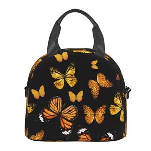 uxvwkqw Yellow Butterfly Lunch Box Portable Waterproof Insulated Neoprene Lunch Bags For Women/Men/Girls/Boys School Work Travel Camping picnic