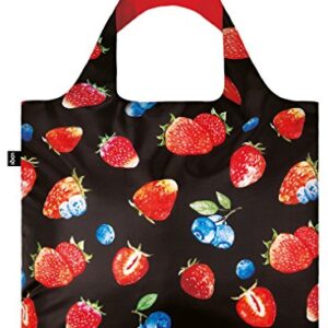 LOQI Juicy Strawberries Reusable Shopping Bag, Red