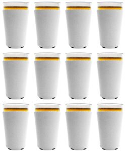 blank neoprene pint glass coolie (12 pack, white)