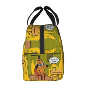 Wuozoi is fine dog funny Lunch Bag Lunch Box Meal Tote For Picnic Camping Work Travel One Size