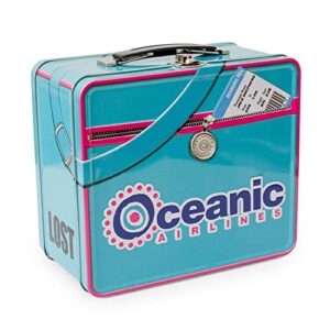 lost oceanic airlines metal tin lunch box tote | 8 x 7 x 4 inches