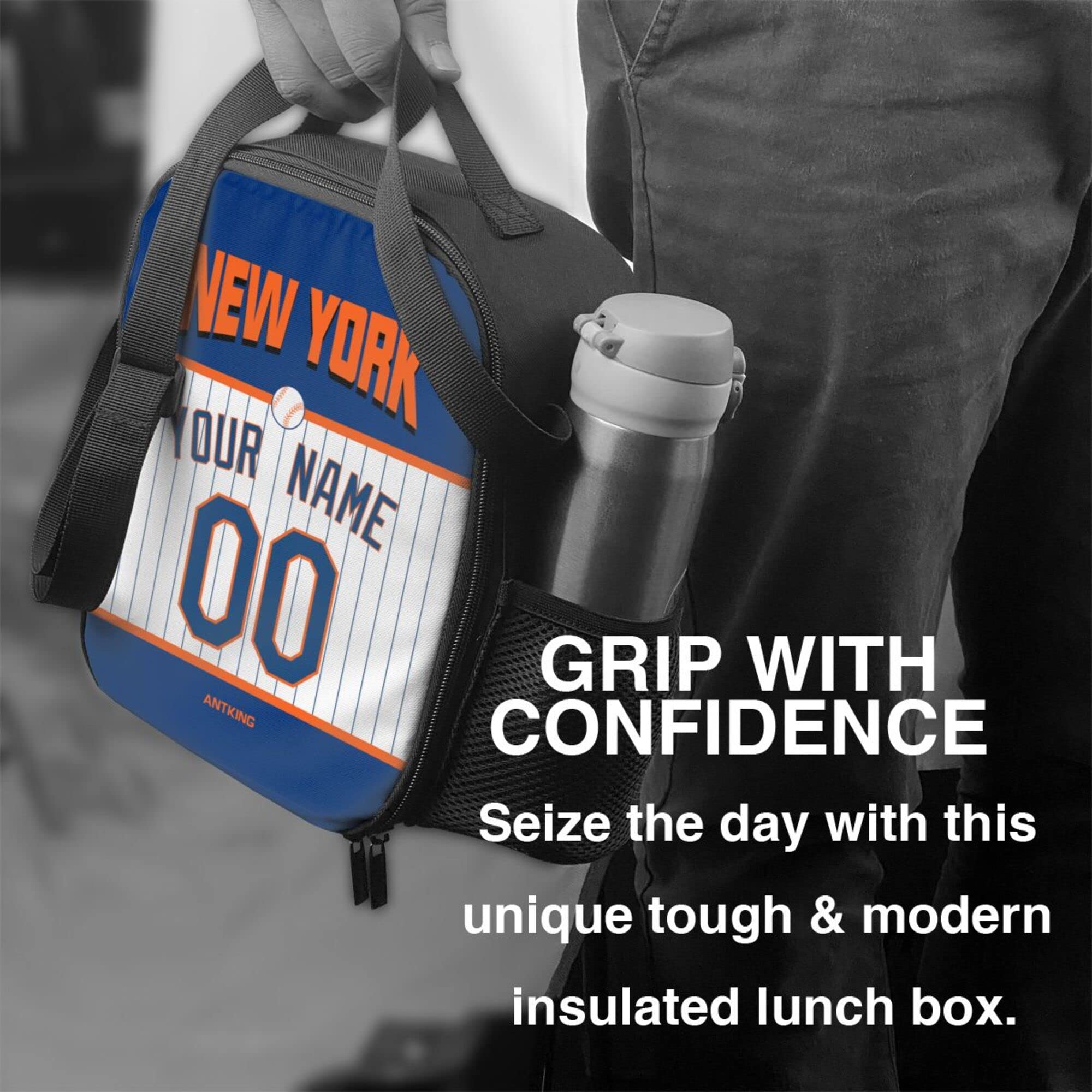 ANTKING New York Lunch Bag Custom Name and Number Lunch Box for Men Women Gifts