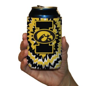 6-pack university of iowa can coolers iowa hawkeyes can coolers perfect for tailgating, officially licensed (tie dye #14)