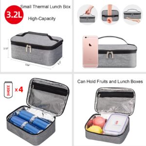 Sanseenia Small Lunch Bag for Women, Insulated Lunch Container, Lunch Box for Men, Portable Cooler Bag Lunch Pail, Thermal Meal Tote Kit, Loncheras Para Hombres