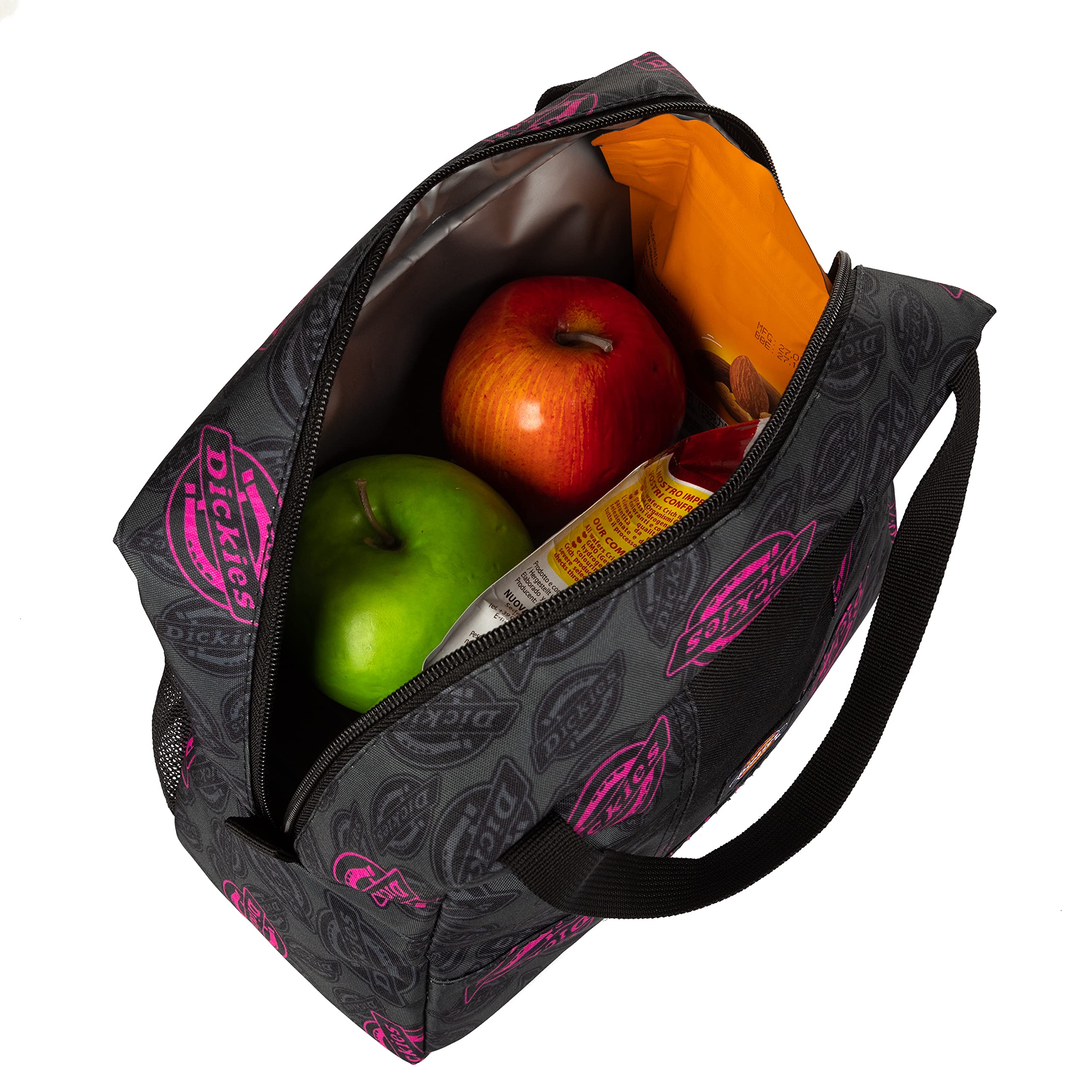 Dickies Insulated Lunch Bag Holder for Work, Thermal Reusable Office Lunch Box for Men, Women (Hot Pink Love Print)