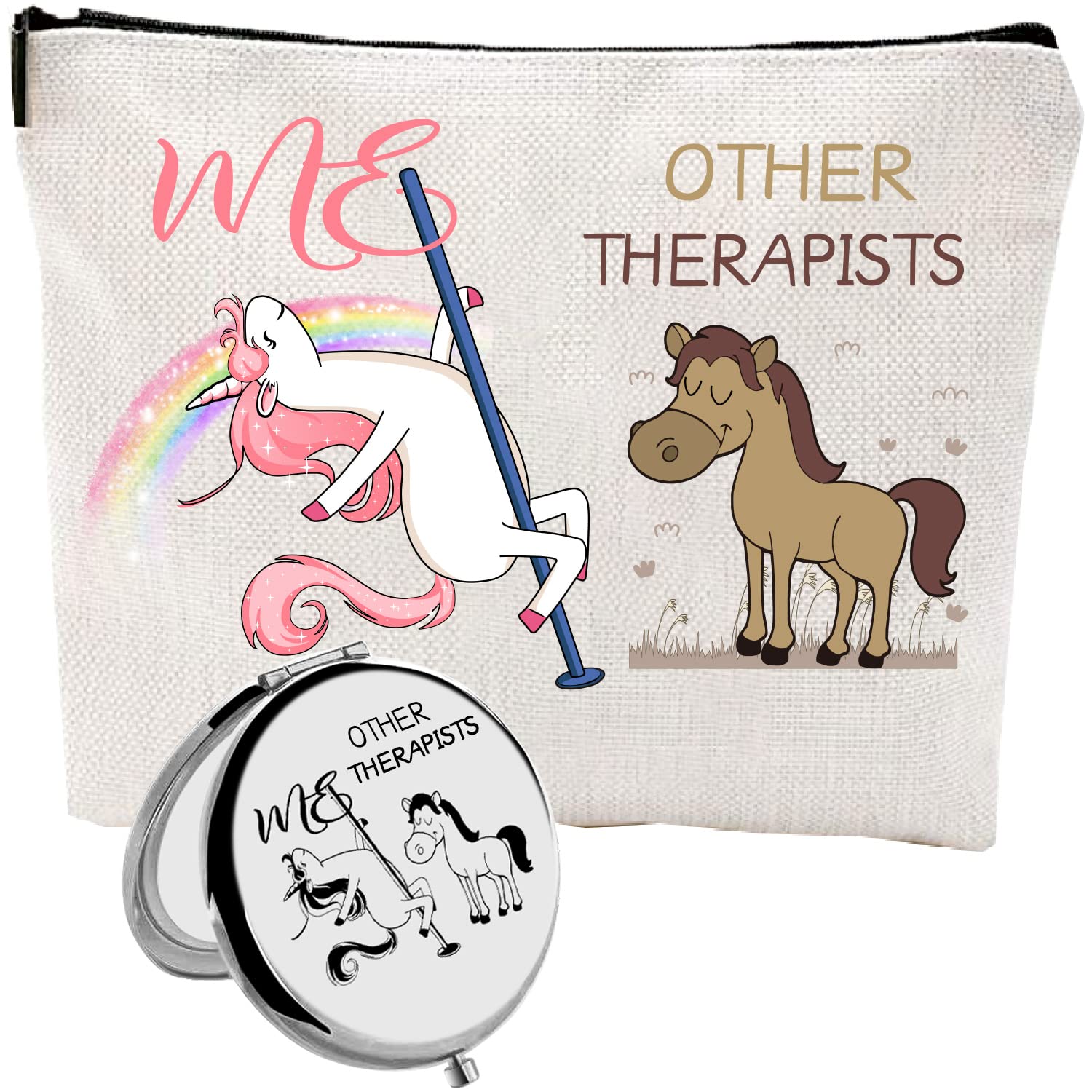 Therapist Gifts for Women,Other Therapists Me Unicorn,Gifts for Therapist Female,Funny Therapist Gifts for Women,Other Therapist Me,Other Therapists You,Therapist Makeup Bag, Other Therapist Gifts Bag