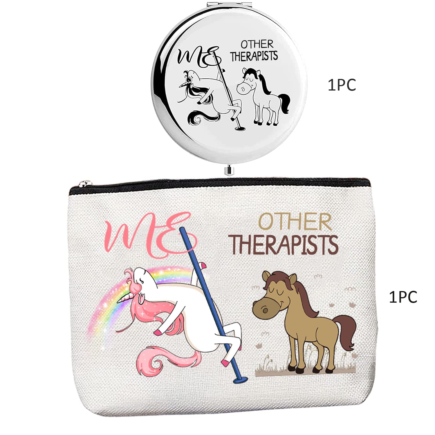 Therapist Gifts for Women,Other Therapists Me Unicorn,Gifts for Therapist Female,Funny Therapist Gifts for Women,Other Therapist Me,Other Therapists You,Therapist Makeup Bag, Other Therapist Gifts Bag