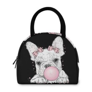 Lunch Bag Tote Bag Cute French Bulldog Picnic Travel Cooler Lunch Holder Lunch Handbags Box