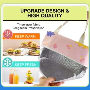 Mziart Insulated Lunch Bag for Women Men Cute Dinosaur Reusable Lunch Box Kawaii Thermal Lunch Tote Bag Meal Prep Bento Lunch Cooler Bag for Office Work Travel Picnic (Blue)