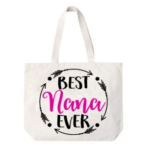 cocovici nana tote bag | grandma gifts | nana gifts | nana christmas gift | christmas gift from grandkids (best nana ever pink/black font)