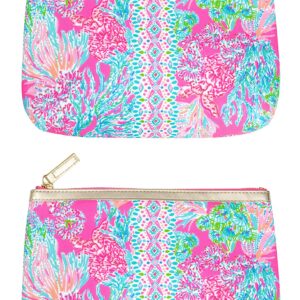 Lilly Pulitzer Pink Insulated Snack Bags with Zip Closure, 2-Pack Reusable Food Pouches for Kids/Adults, Seaing Things