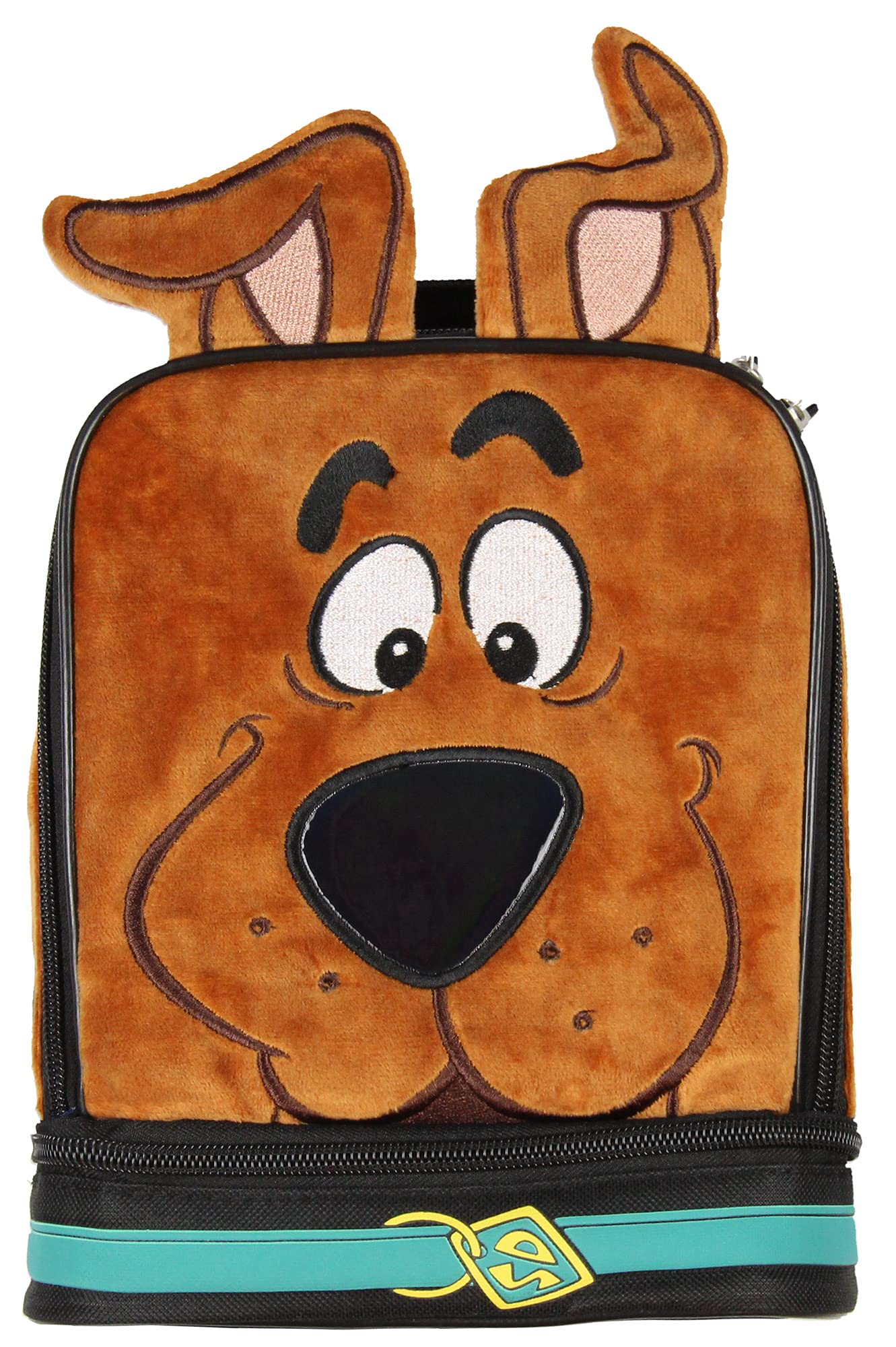 AI ACCESSORY INNOVATIONS Scooby Doo Character Embroidered Face with 3D Ears Insulated Dual Compartment Lunch Bag Lunch Box Tote