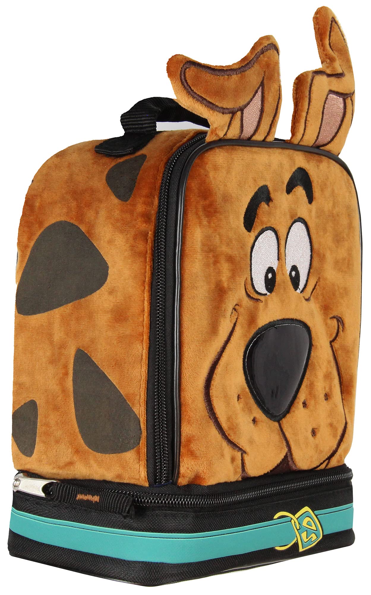 AI ACCESSORY INNOVATIONS Scooby Doo Character Embroidered Face with 3D Ears Insulated Dual Compartment Lunch Bag Lunch Box Tote