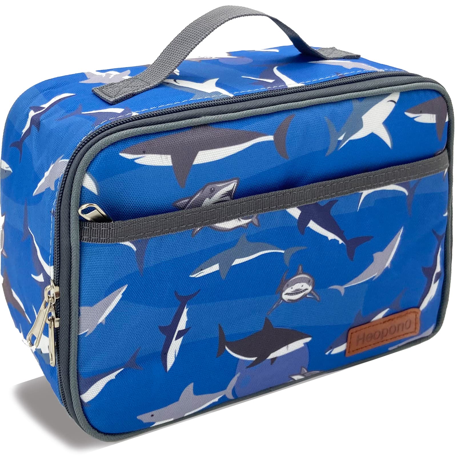 Kulle shark lunch box for Kids boys Insulated Lunch bag for toddler,Washable and Reusable Lunch Boxes for School, Work, Picnic or Travel,Astronaut Camo Space Dinosaur (Shark)