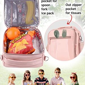 yookee home Lunch Box for Kids Lunch Boxes Insulated Lunch Containers Lunchboxes Kids Lunch Bag for Girls Lunch Box for School Thermal Meal Small Lunch Tote Toddler Lunch Box Purple Cat