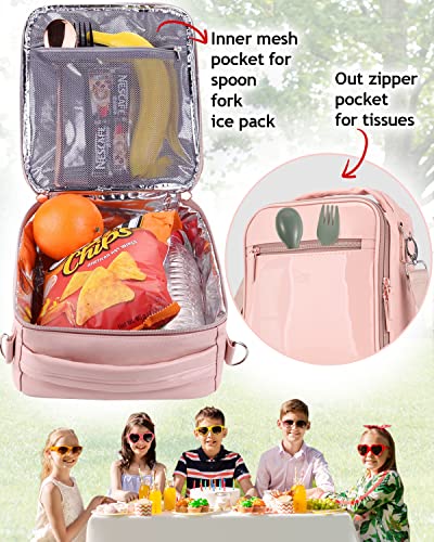 yookee home Lunch Box for Kids Lunch Boxes Insulated Lunch Containers Lunchboxes Kids Lunch Bag for Girls Lunch Box for School Thermal Meal Small Lunch Tote Toddler Lunch Box Purple Cat