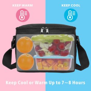 MISSMOON lunch Cooler Bag, Small 6 Can Insulated Cooler Box Tote Container Lunch Bag Pack Adjustable Strap For Adult Women Men Black