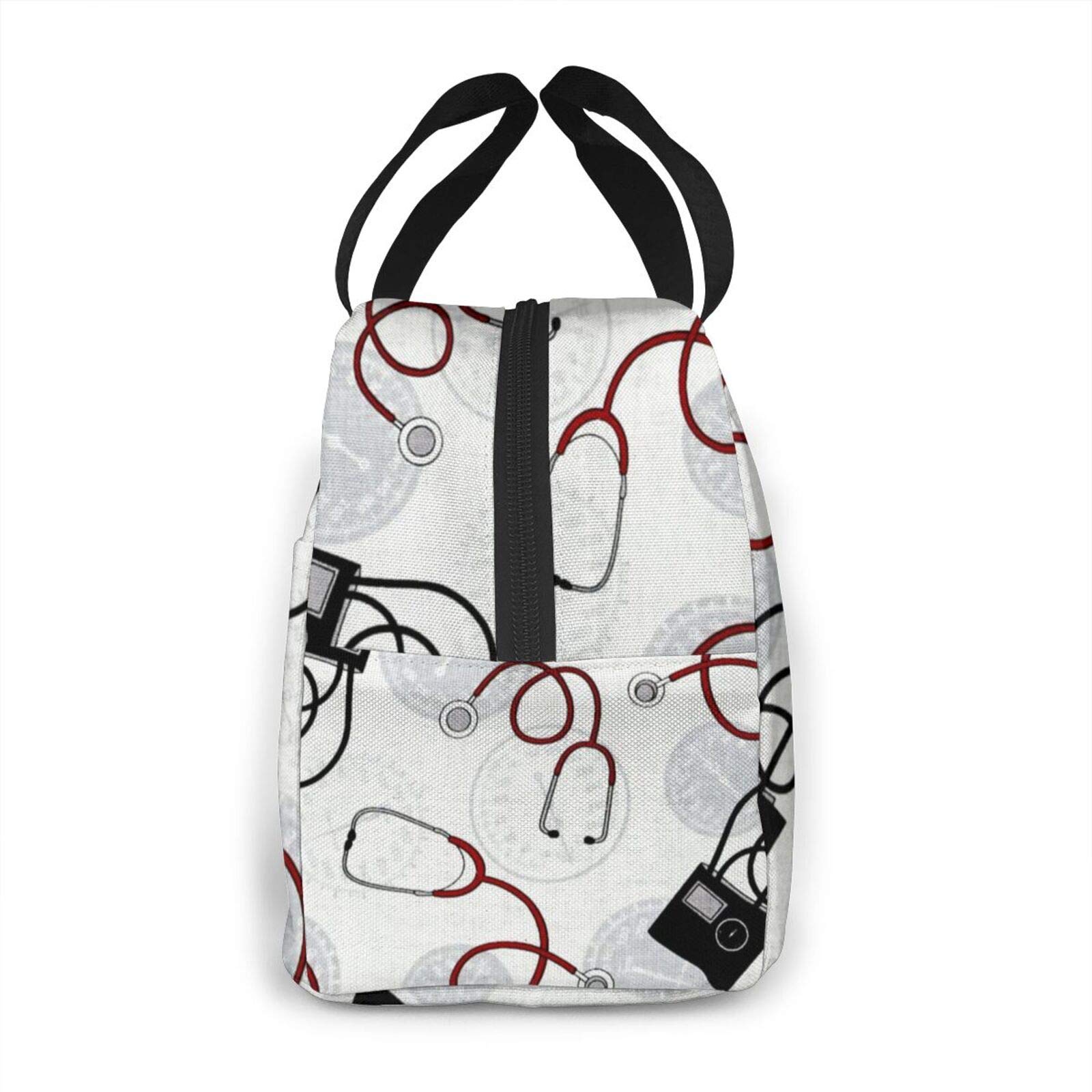 Kslai Calling All Nurses Blood Pressure White Lunch Bag Tote Bag Lunch Bag for Women Lunch Box Insulated Lunch Container