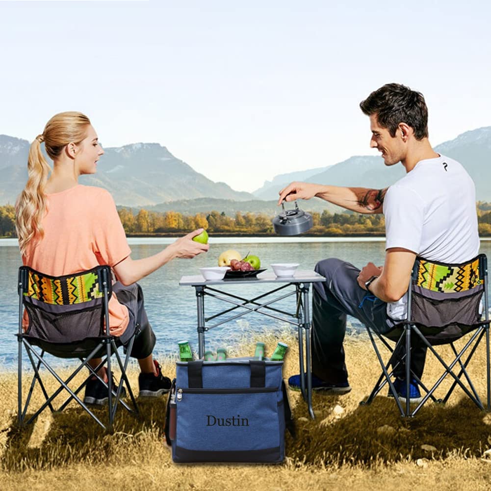 Embroidery Personalized Large Lunch Bag 24-Can (15L) Insulated Lunch Box Soft Cooler Cooling Tote for Adult Men Women