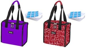 nicole miller lunch box bundles (2, purple/signature red)