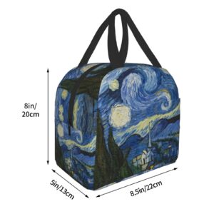 GURONTA Starry Night Lunch Bag for Women Blue Insulated Lunch Box Durable Waterproof Cooler Tote Bag for Work