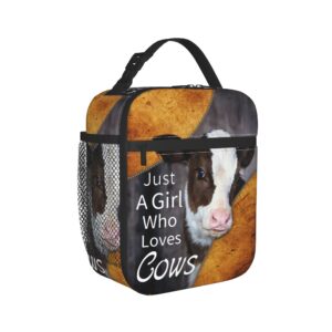 KIYIYZER Cow Print Lunch Box Cow Lunch Bags for Women Men Kids Teen Insulated Reusable Cows Tote Bag for Work School Office