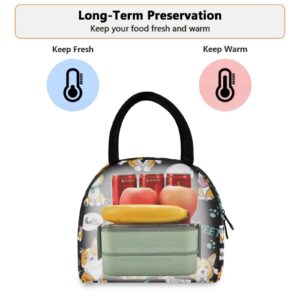 Cute Corgi Dog Lunch Bag for Women Men Reusable Insulated Lunch Tote Bag for Office Work School Picnic Hiking