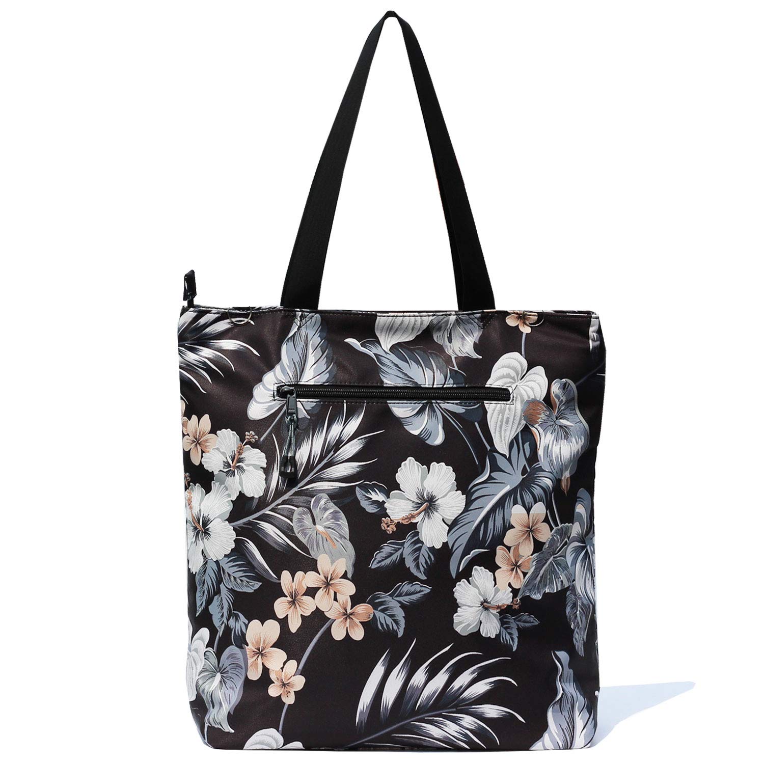 ESVAN Waterproof Tote Bag,Original Floral Leaf Lightweight Fashion Shoulder Bag Lunch Bag for Shopping Yoga Gym Hiking Swimming Travel Beach ([X] Floral Leaf)