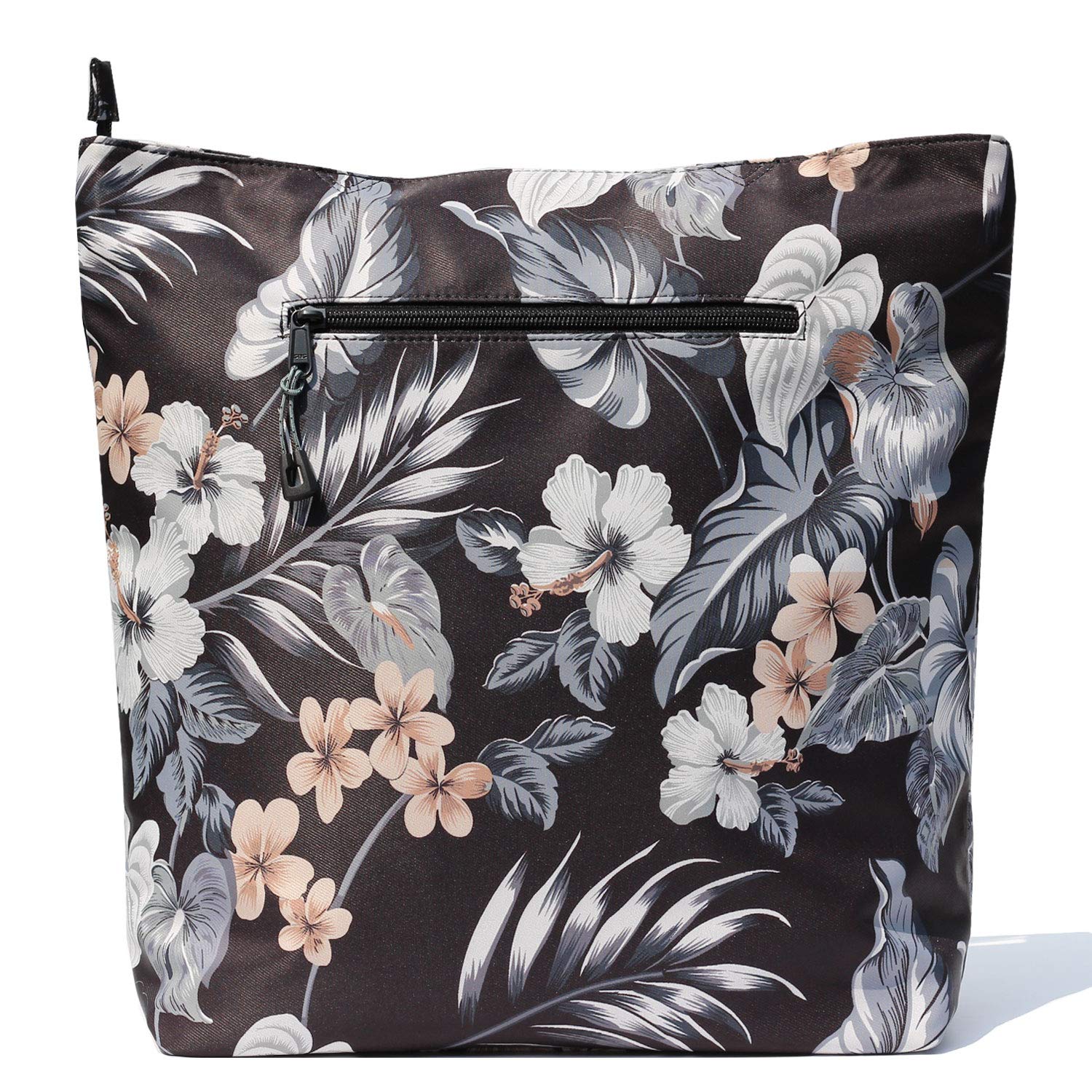 ESVAN Waterproof Tote Bag,Original Floral Leaf Lightweight Fashion Shoulder Bag Lunch Bag for Shopping Yoga Gym Hiking Swimming Travel Beach ([X] Floral Leaf)