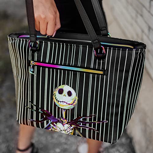 PICNIC TIME Disney Nightmare Before Christmas Uptown Cooler Tote Bag, Insulated Purse Lunch Bag for Her, Stylish Beach Bag Soft Cooler, (Black)