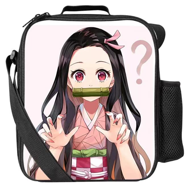 SPIRTUDE Anime Nezuko Lunch Box Cooler Bag Lunch Bag Travel Portable Storage Reusable Crossing Bag (Nezuko)