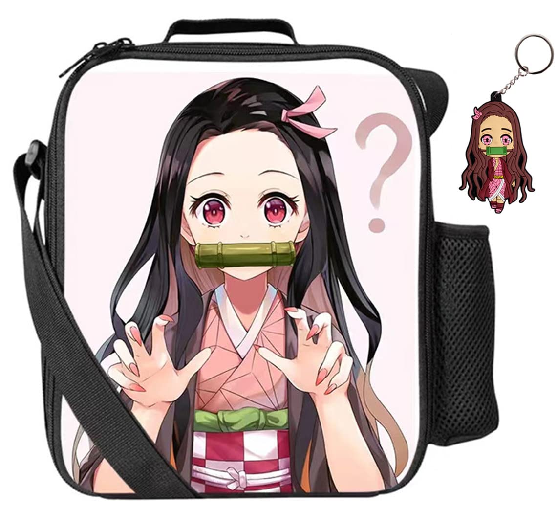 SPIRTUDE Anime Nezuko Lunch Box Cooler Bag Lunch Bag Travel Portable Storage Reusable Crossing Bag (Nezuko)