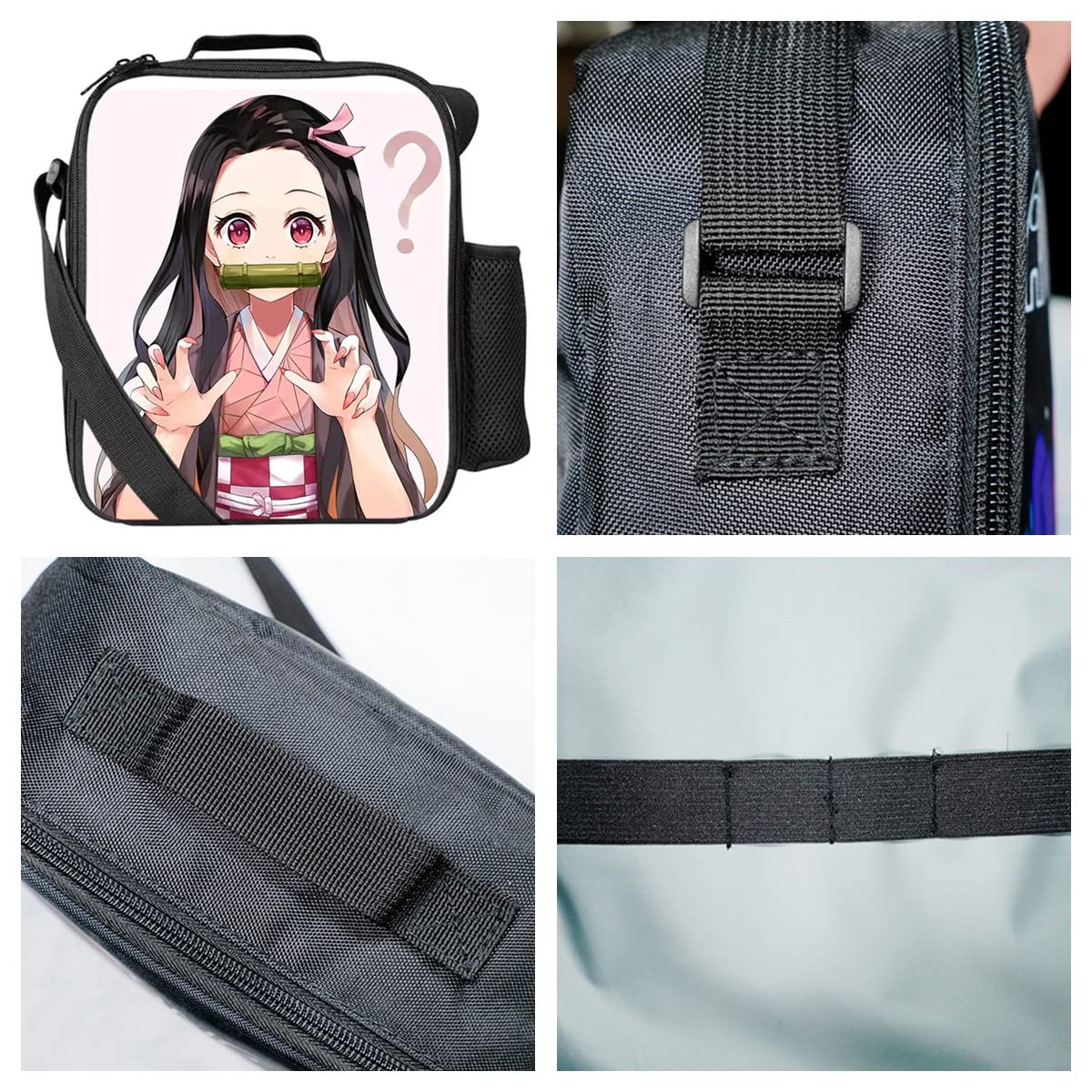 SPIRTUDE Anime Nezuko Lunch Box Cooler Bag Lunch Bag Travel Portable Storage Reusable Crossing Bag (Nezuko)