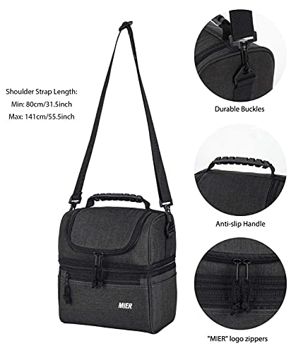 MIER 2 Compartment Lunch Bag and Small Lunch Bag