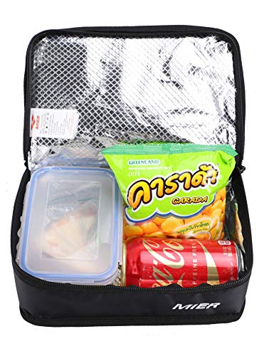 MIER 2 Compartment Lunch Bag and Small Lunch Bag