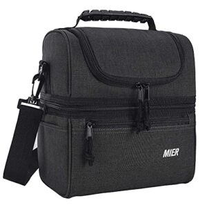 MIER 2 Compartment Lunch Bag and Small Lunch Bag