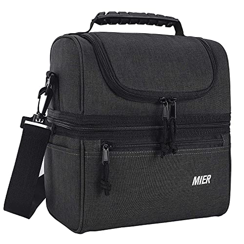 MIER 2 Compartment Lunch Bag and Small Lunch Bag