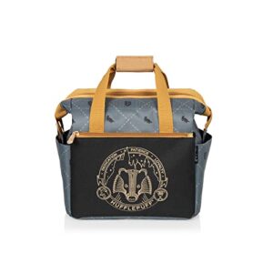 picnic time harry potter hufflepuff on the go lunch cooler, soft cooler lunch box, insulated lunch bag, (black with yellow accents), harry potter hufflepuff - black with yellow accents, 10 x 6 x 10.5