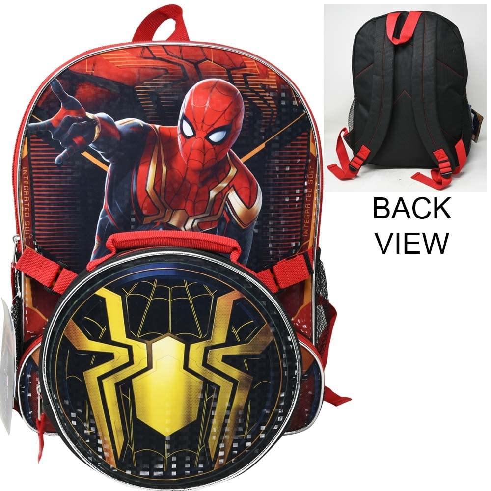 Fast Forward Spiderman "Movie" 16" Backpack with shaped Lunch Bag