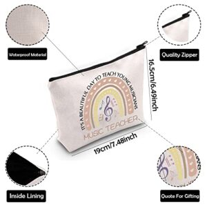 ZJXHPO Music Teacher Cosmetic Bag It’s A Beautiful Day To Teach Young Musicians Music Teacher Makeup Bag With Zipper Music Teacher Inspired Gifts (Music Teacher)