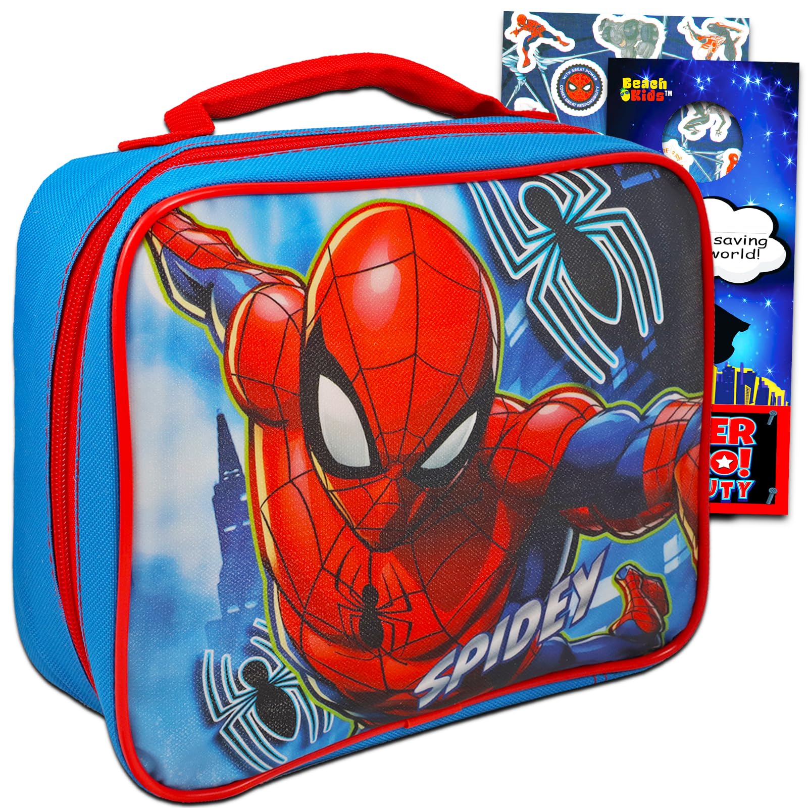 Marvel Shop Spiderman Lunch Box for Boys, Red/Multicolor, Meal Holder