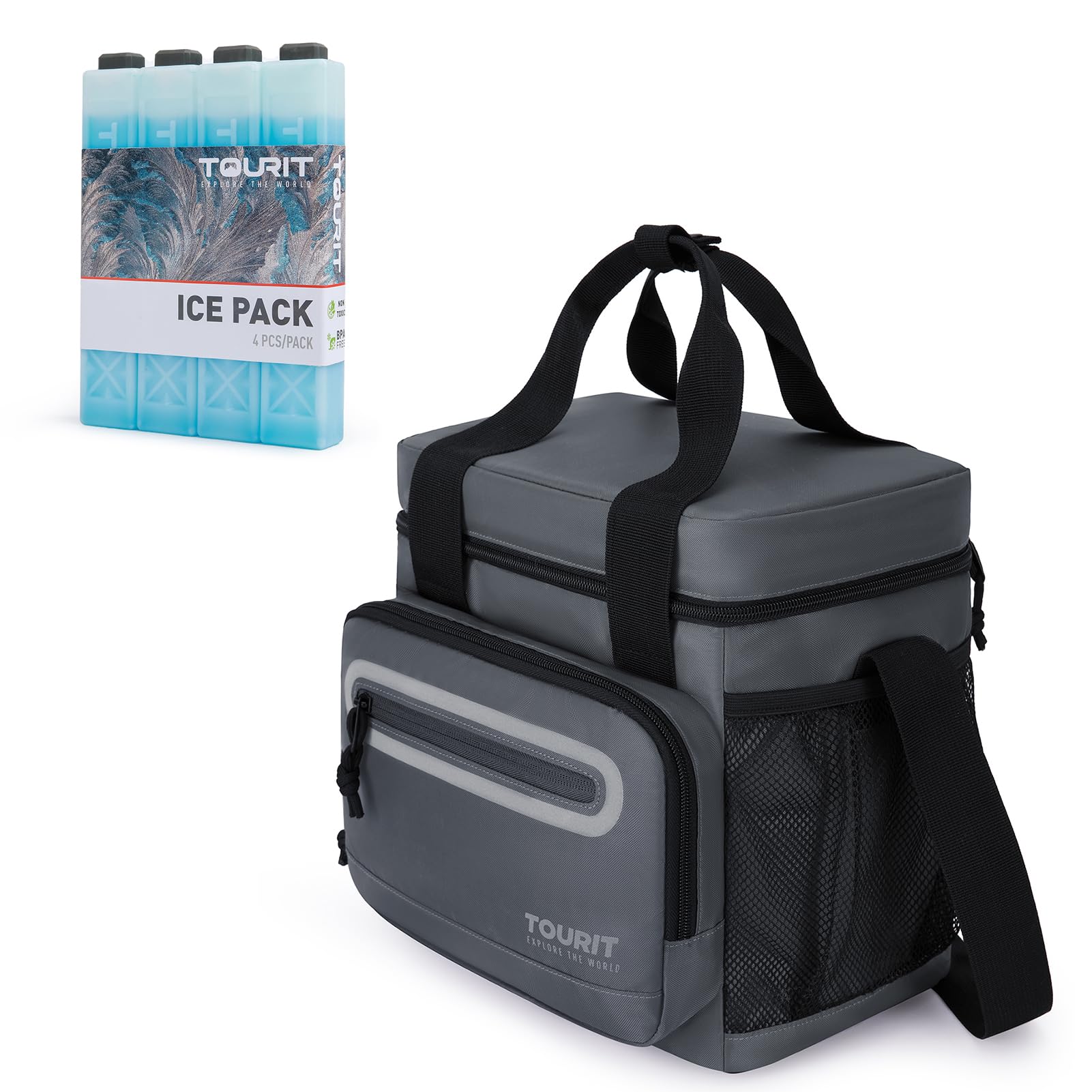 TOURIT Lunch Bag and 4 Ice Packs Bargain Perfect Combination